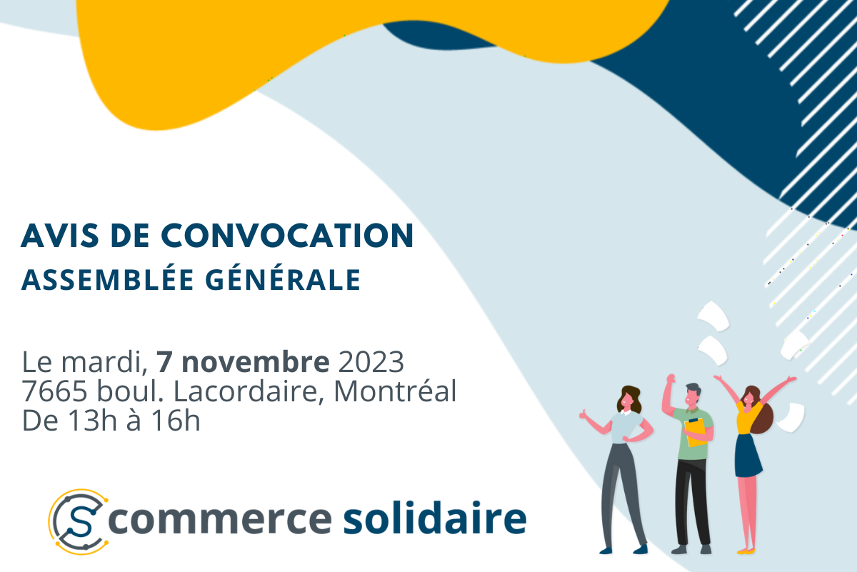 Avis de convocation | Commerce solidaire